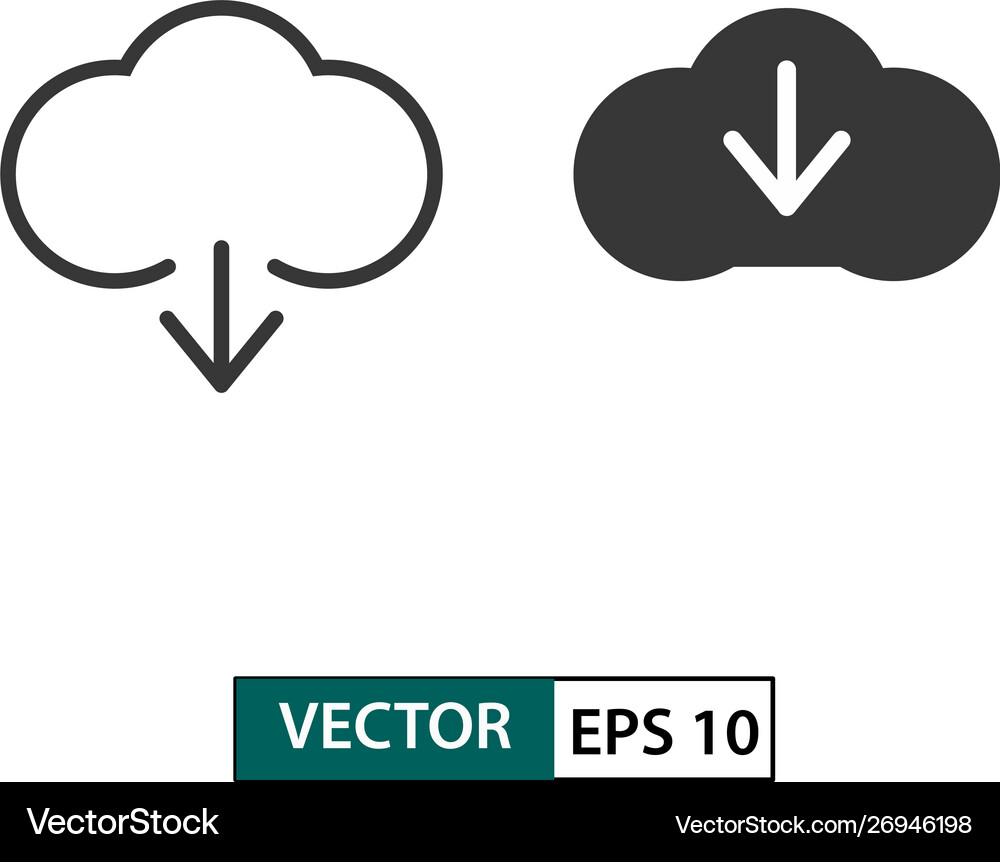 Cloud download icon set isolated on white eps 10 Vector Image