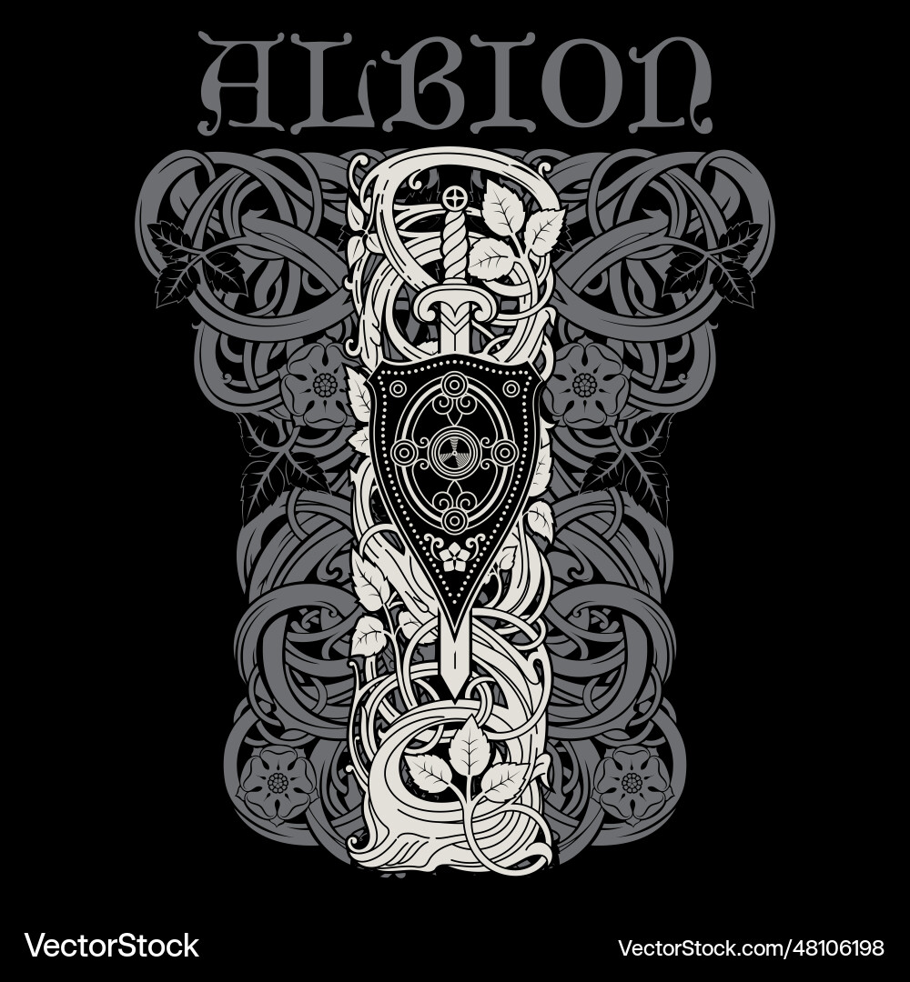 Design in a medieval knightly style Royalty Free Vector