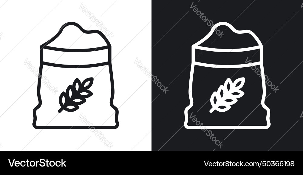 Flour bag icon set grain wheat feed sack storage Vector Image