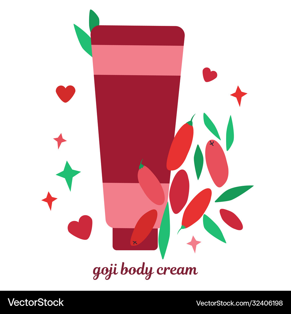 Goji body cream Royalty Free Vector Image - VectorStock