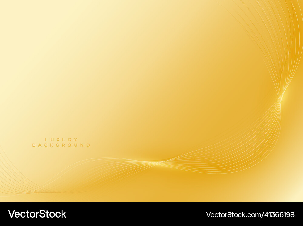 Golden yellow background with wavy lines Vector Image