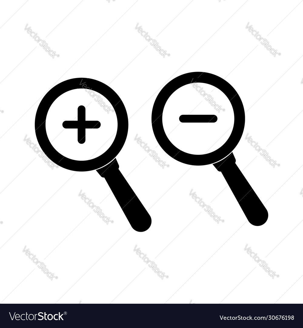 Increase and decrease magnifying glass icon Vector Image