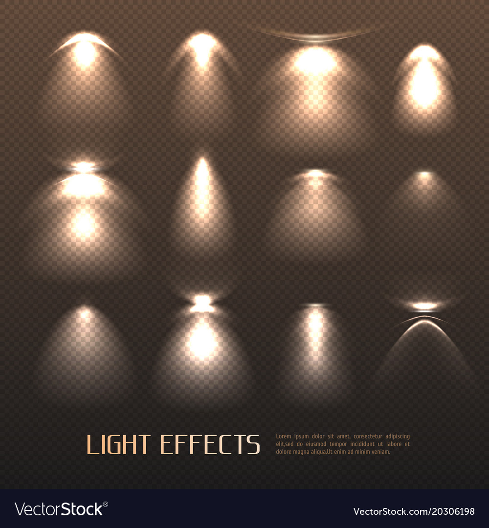Light effects set Royalty Free Vector Image - VectorStock