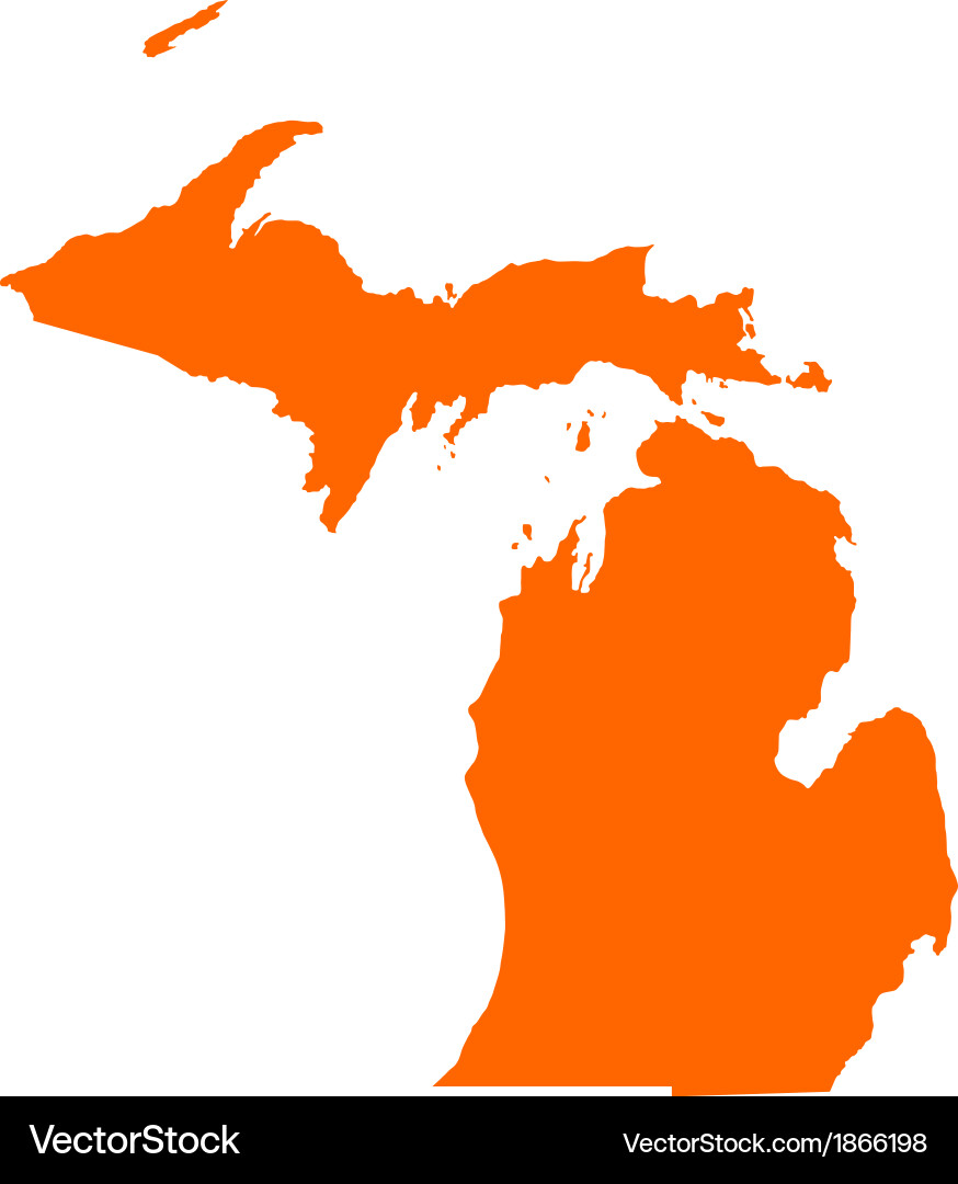 Map of michigan Royalty Free Vector Image - VectorStock