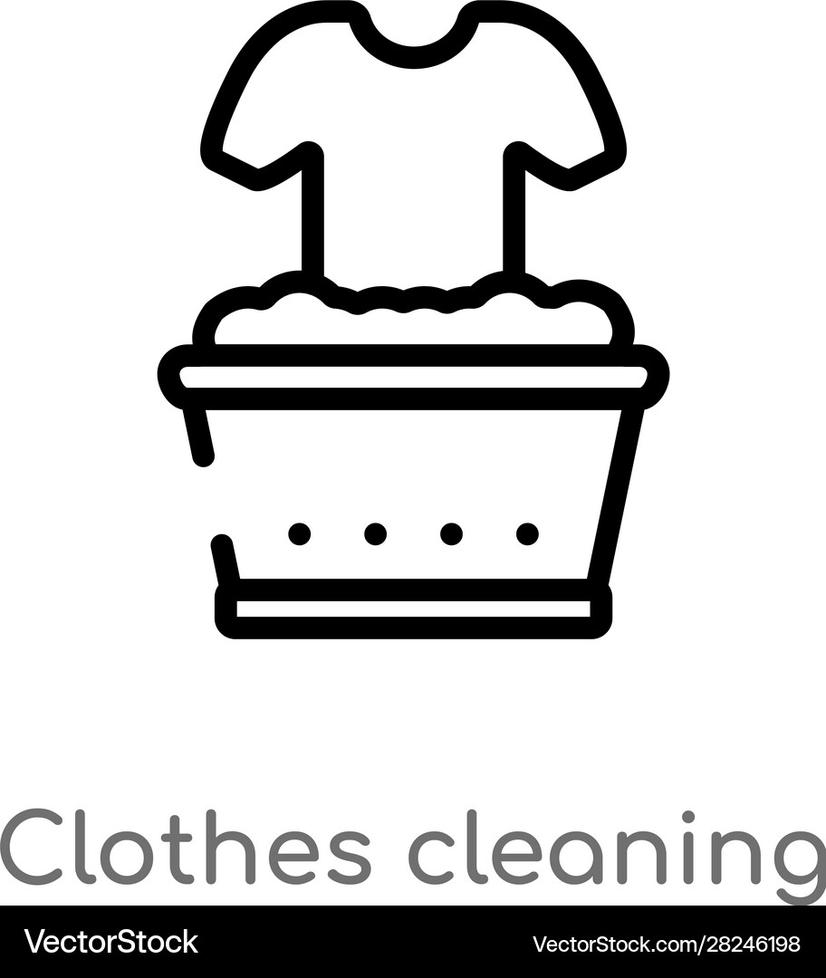 Outline clothes cleaning icon isolated black Vector Image