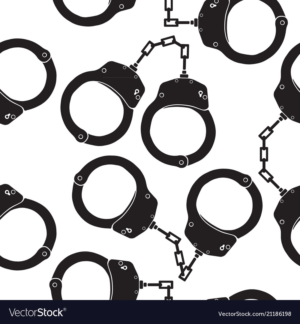 Seamless Pattern With Police Handcuffs Royalty Free Vector 