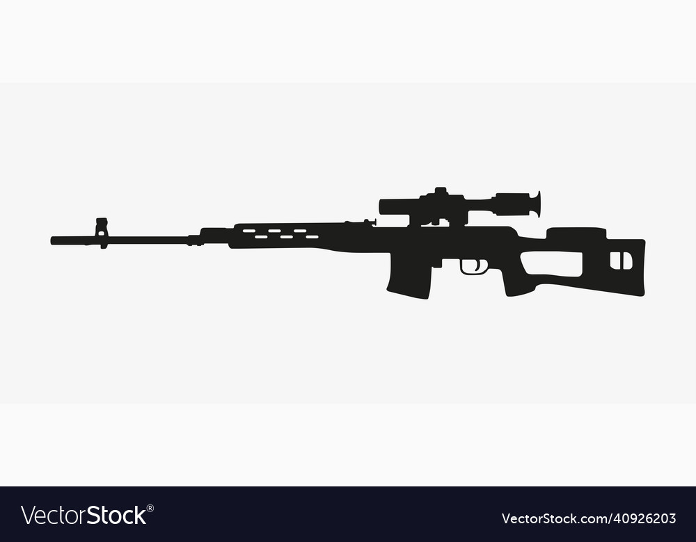 A black icon of svd dragunov sniper rifle Vector Image