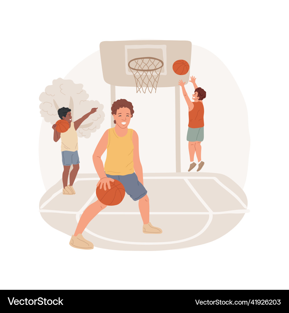 Basketball camp isolated cartoon Royalty Free Vector Image