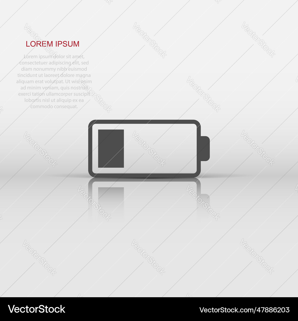 Battery charge icon in flat style power level on Vector Image