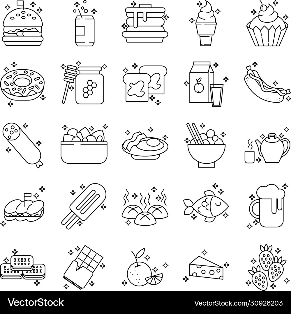 Bundle nutritive food set icons Royalty Free Vector Image
