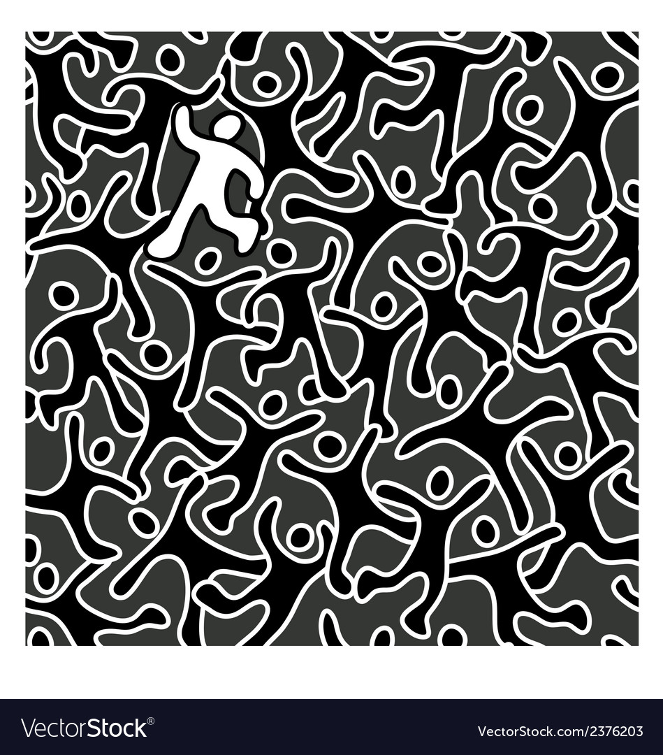 Cute seamless overlapping people pattern Vector Image