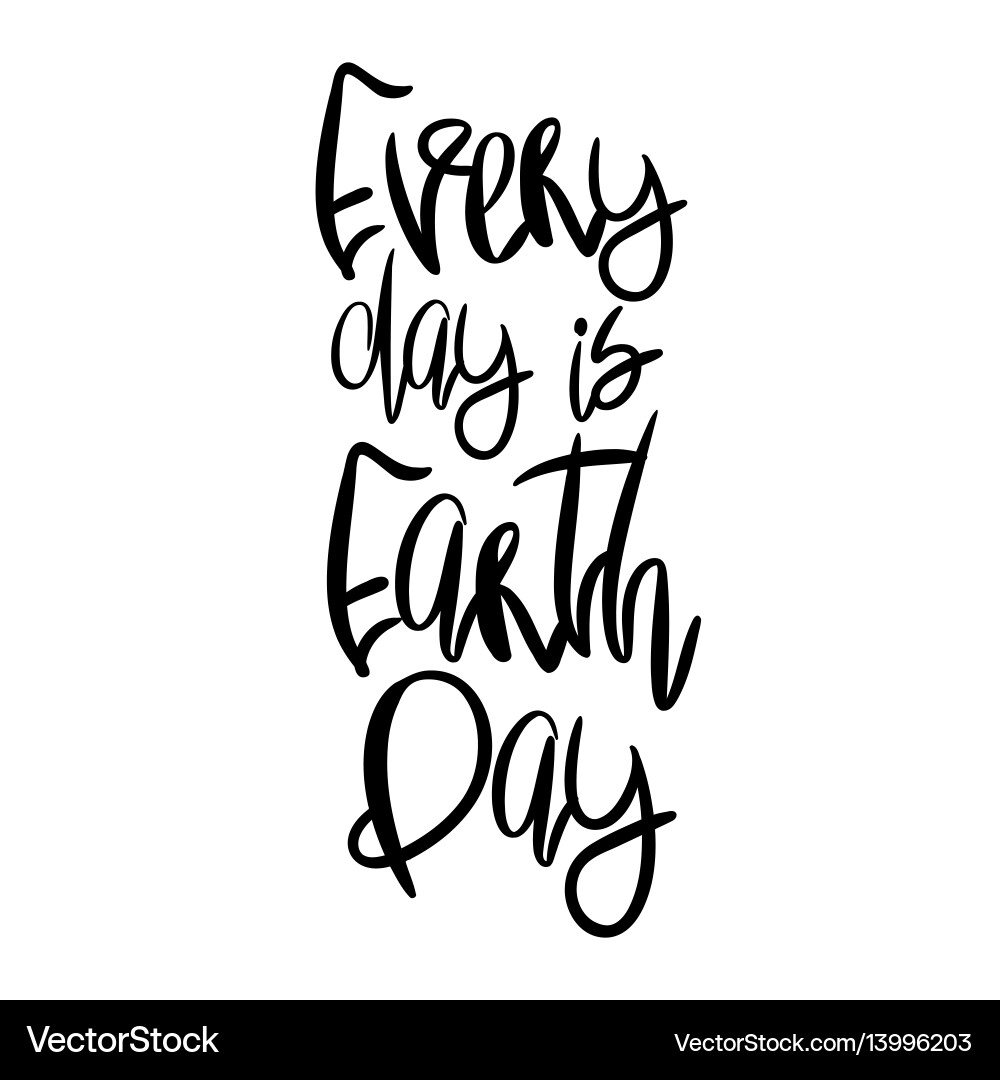 Earth day concept - decorative handdrawn lettering