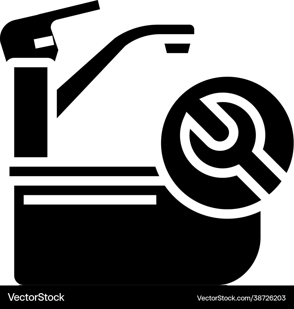 Faucet repair glyph icon Royalty Free Vector Image