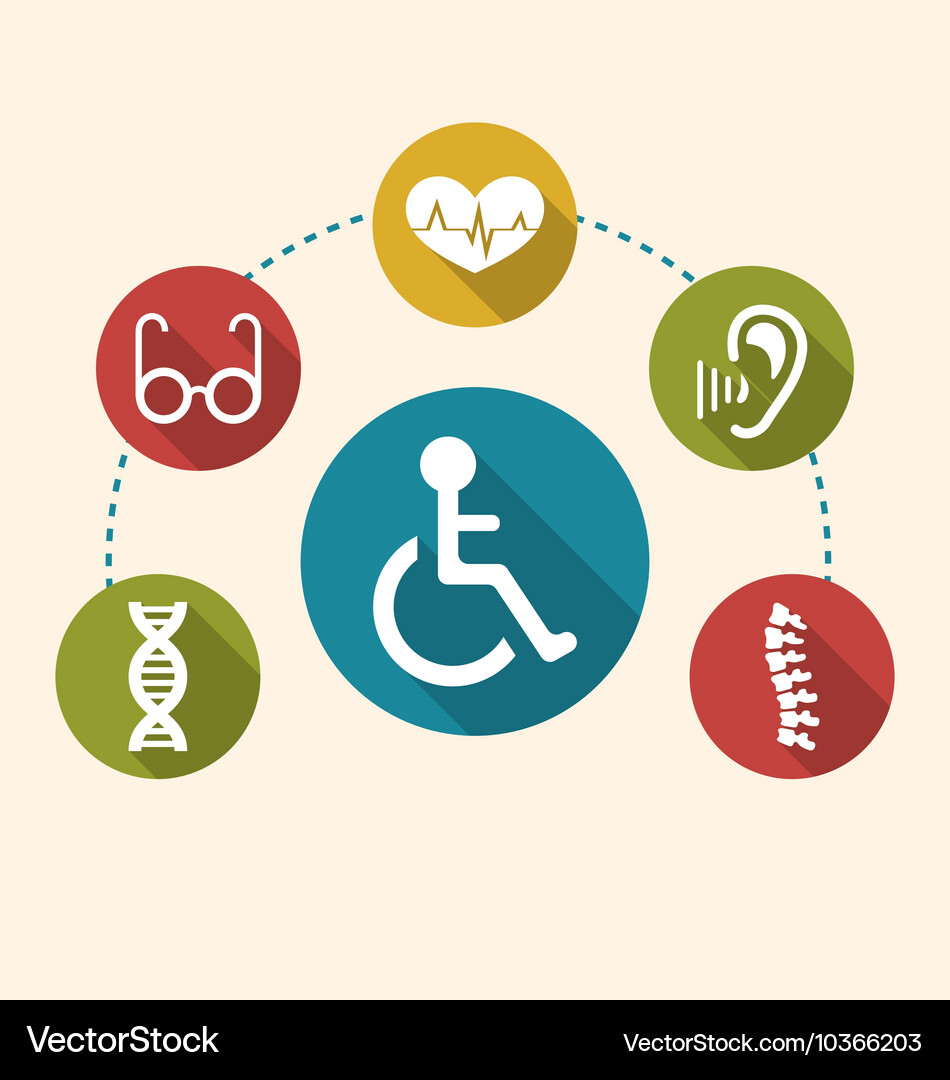 Flat Colorful Icons Disabled with Limited Vector Image