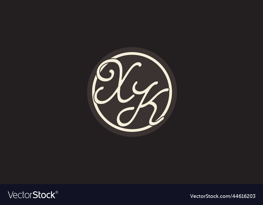 Initial letter xk monogram logo with simple Vector Image