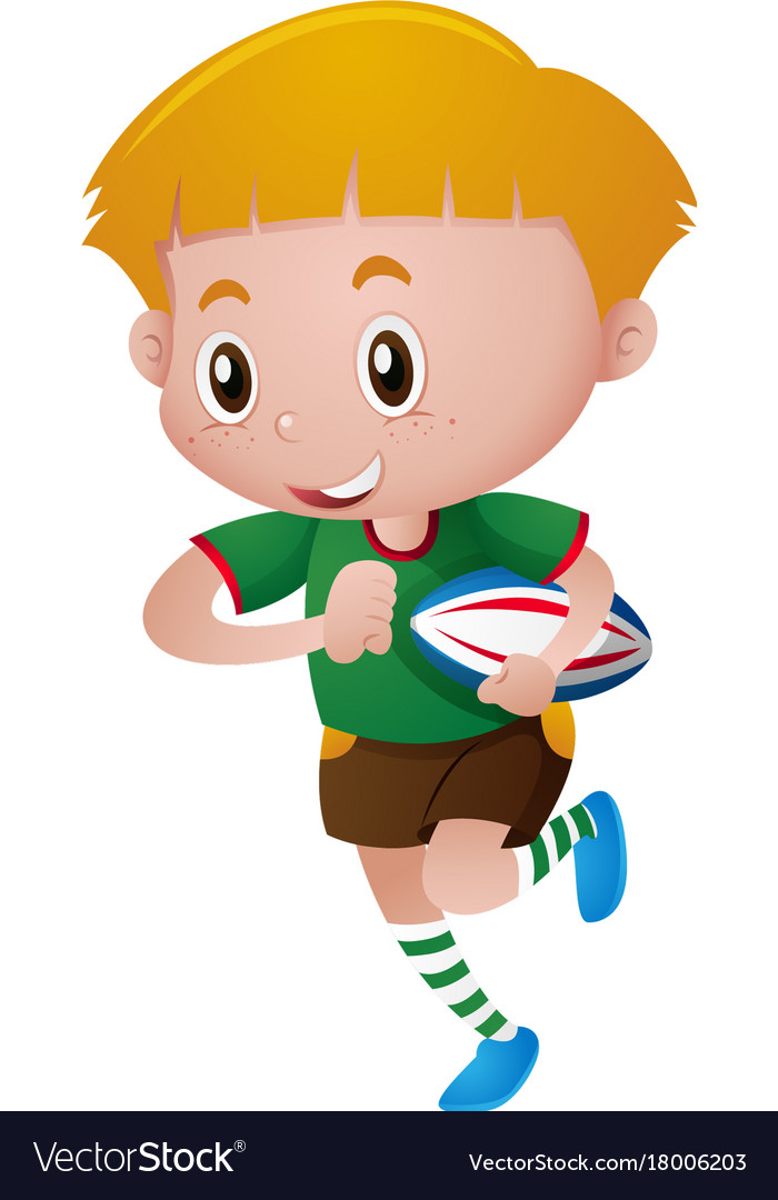Little boy playing rugby Royalty Free Vector Image Little boy playing rugby Royalty Free Vector Image
