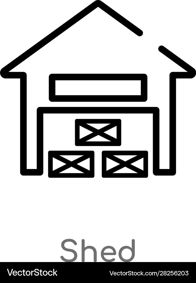 Outline shed icon isolated black simple line Vector Image
