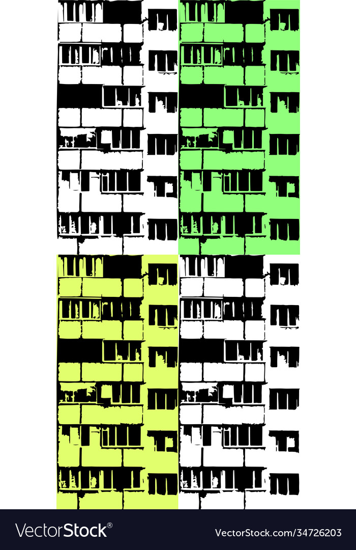 Panel house facade seamless pattern Royalty Free Vector