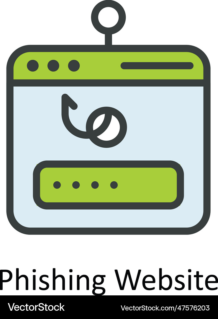 Phishing website fill outline icon design i Vector Image