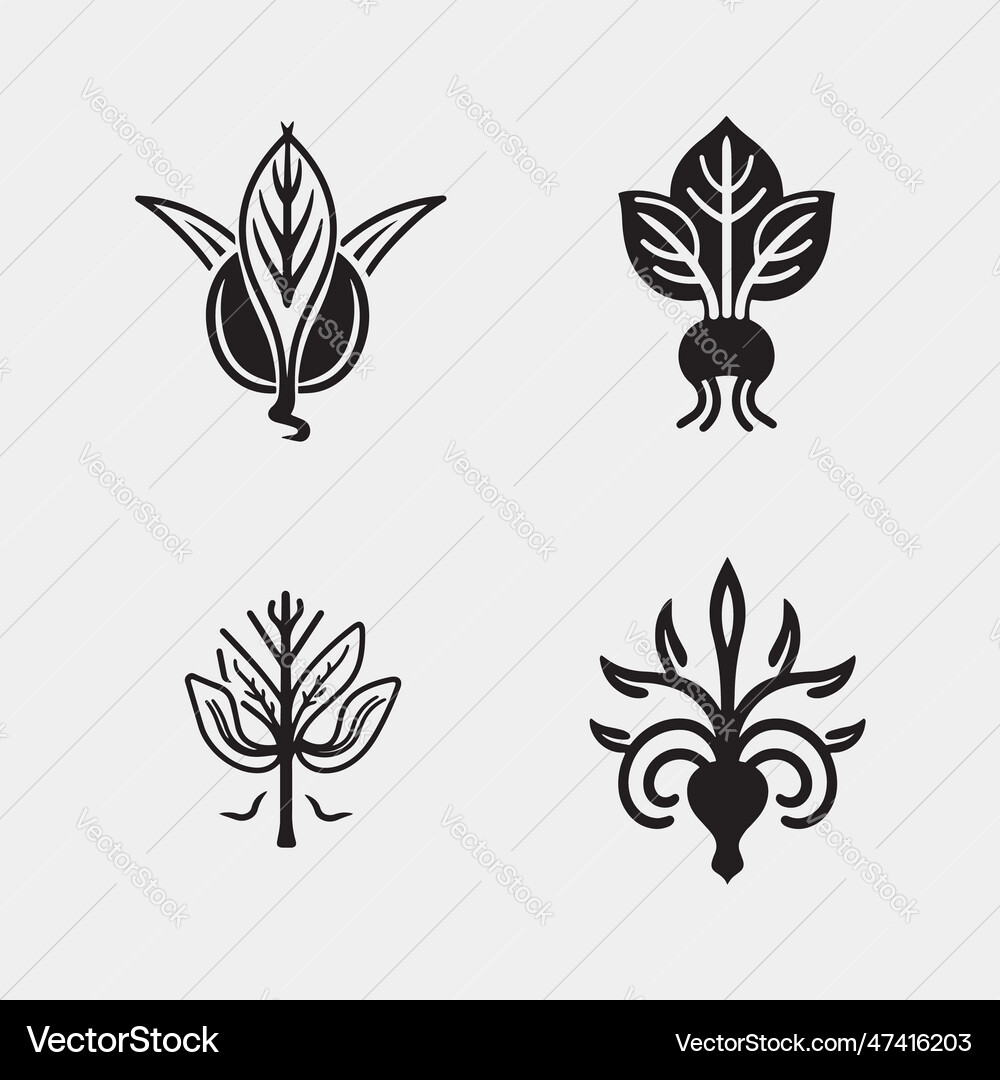 Set of beetroot logo isolated on white background Vector Image