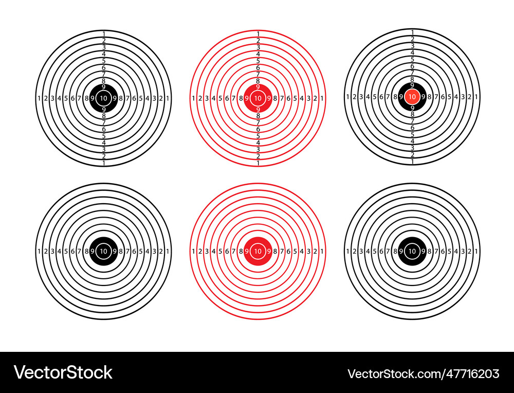 Target with numbers for shooting at a shooting Vector Image