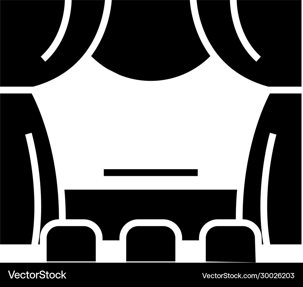 Theatre scene black icon concept Royalty Free Vector Image