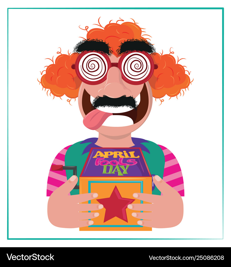 April fools day cartoon Royalty Free Vector Image