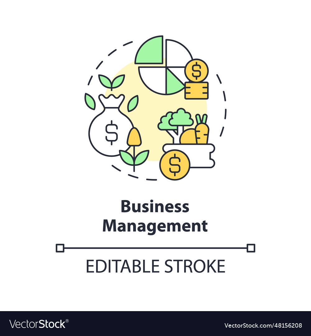 Business management multi color concept icon Vector Image