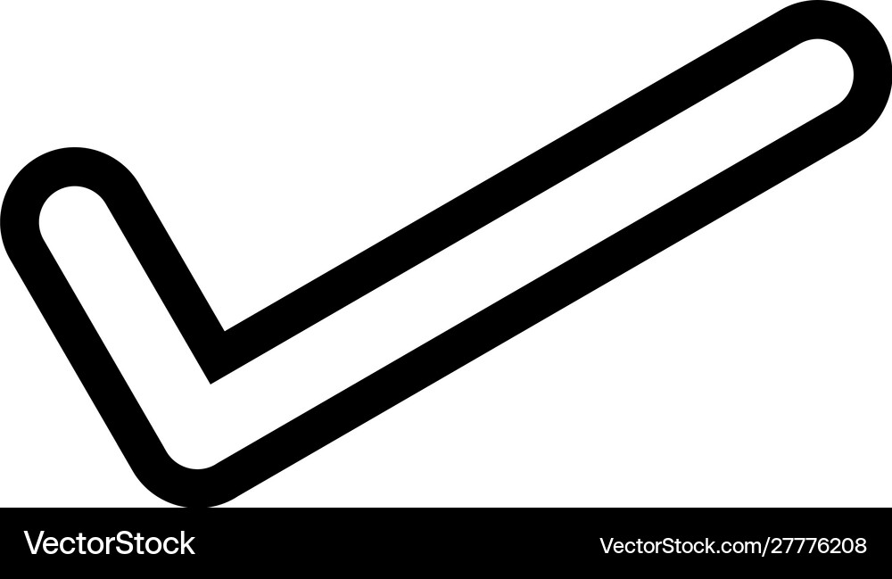 Check mark icon with white background Royalty Free Vector