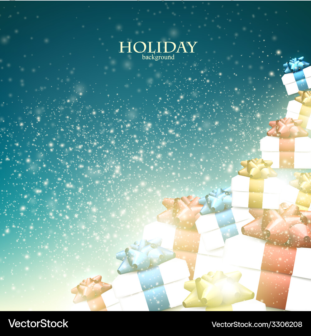 Christmas background with gifts xmas boxes Vector Image