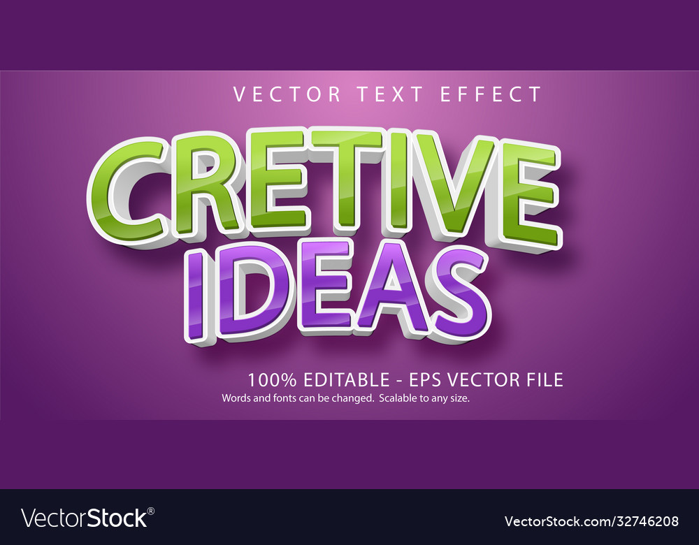 Creative ideas text 3d editable effect Royalty Free Vector