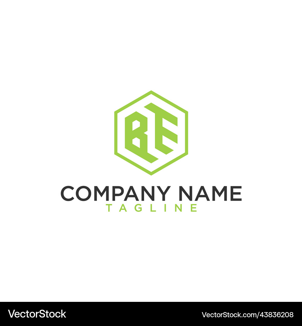 Geometric letter be logo design modern luxury Vector Image