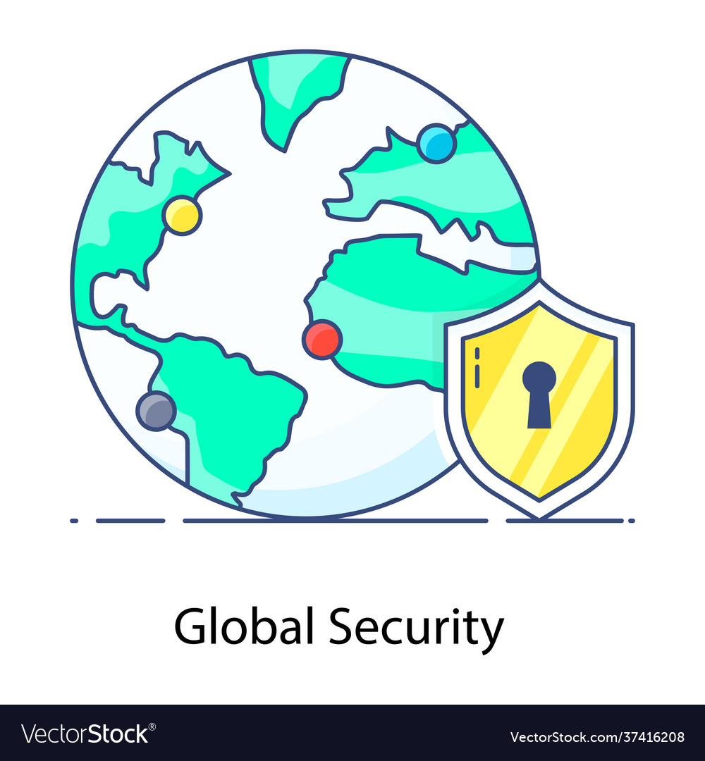 Global security Royalty Free Vector Image - VectorStock