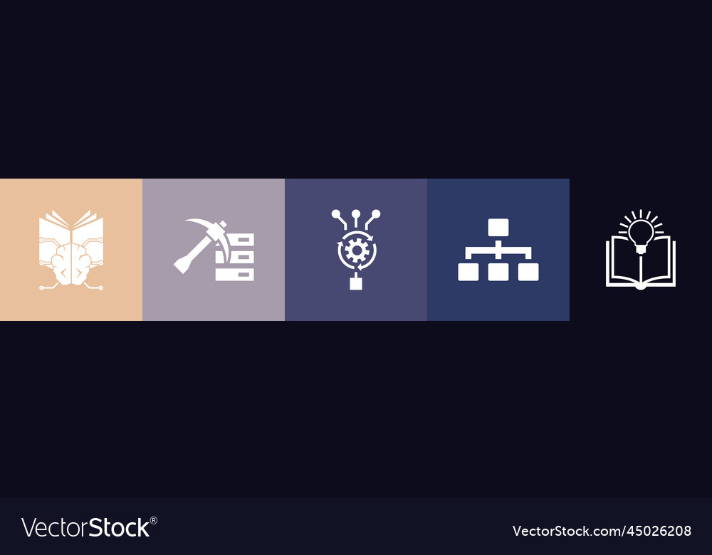 Machine learning icons infographic design template
