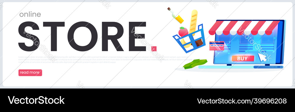 Online store landing page great design Royalty Free Vector
