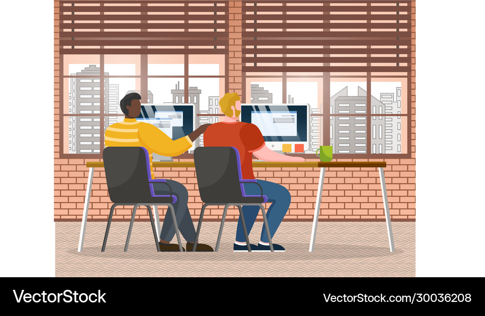 People working in office coworking space Vector Image