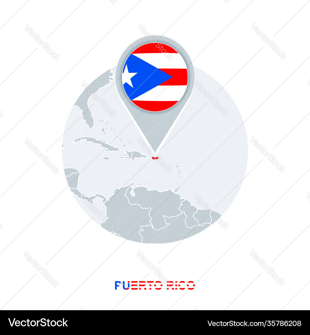 Puerto rico map and flag icon Royalty Free Vector Image