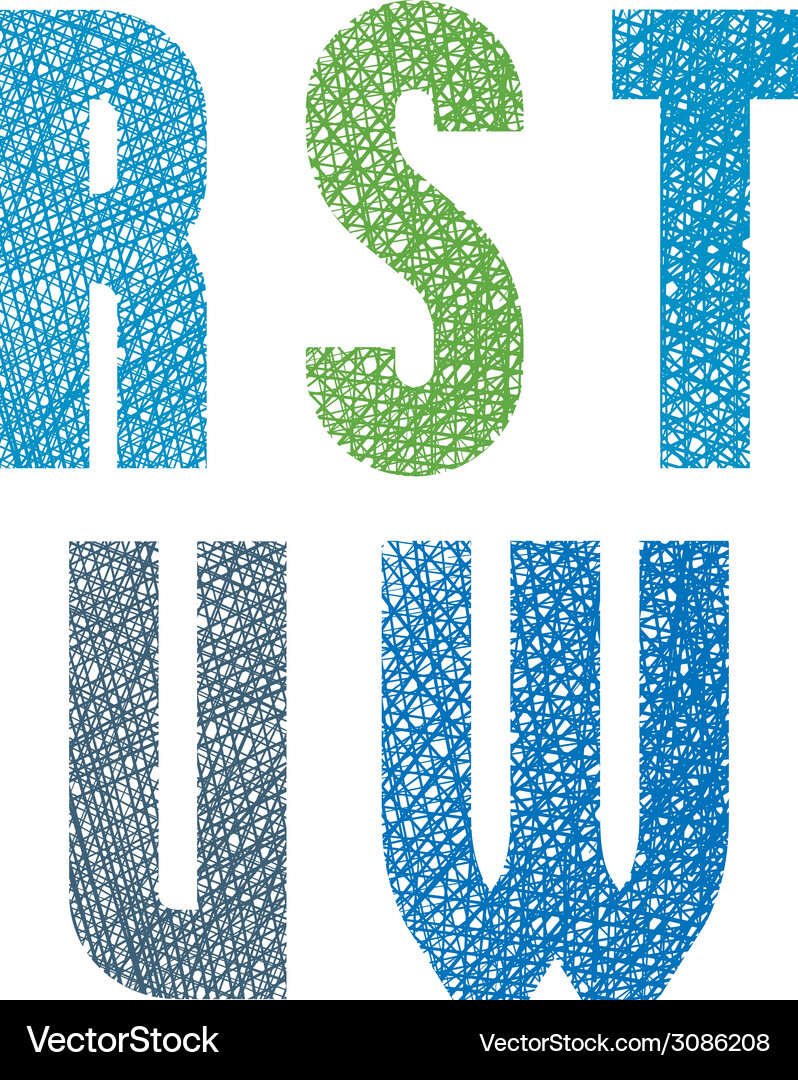 Retro style bold geometric font with hand drawn Vector Image