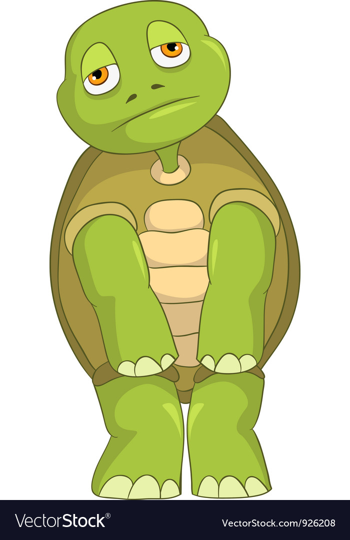 Sad turtle Royalty Free Vector Image - VectorStock