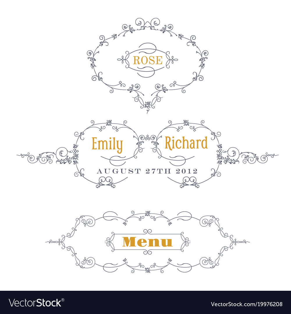 Set decorative flourish ornaments Royalty Free Vector Image