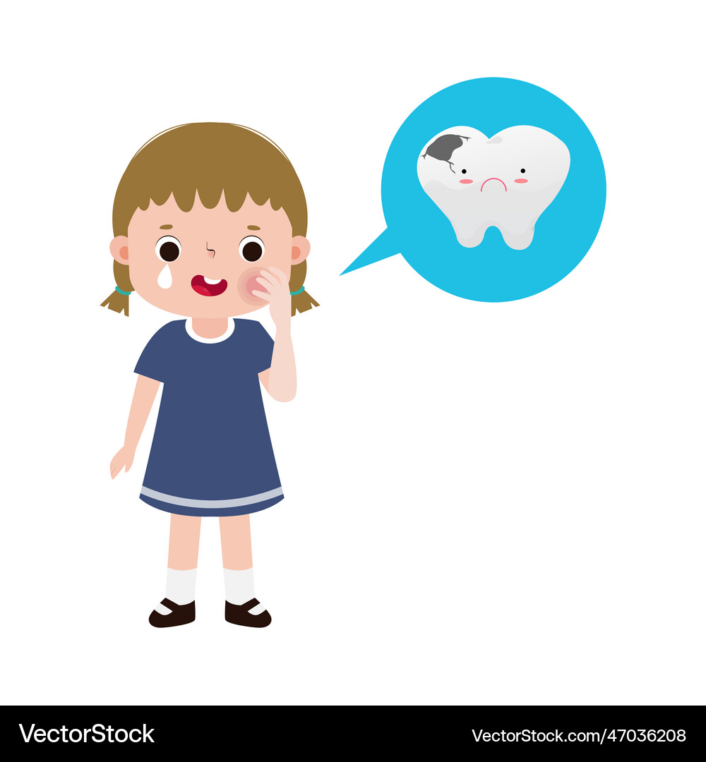 Toothache Cartoon Girl