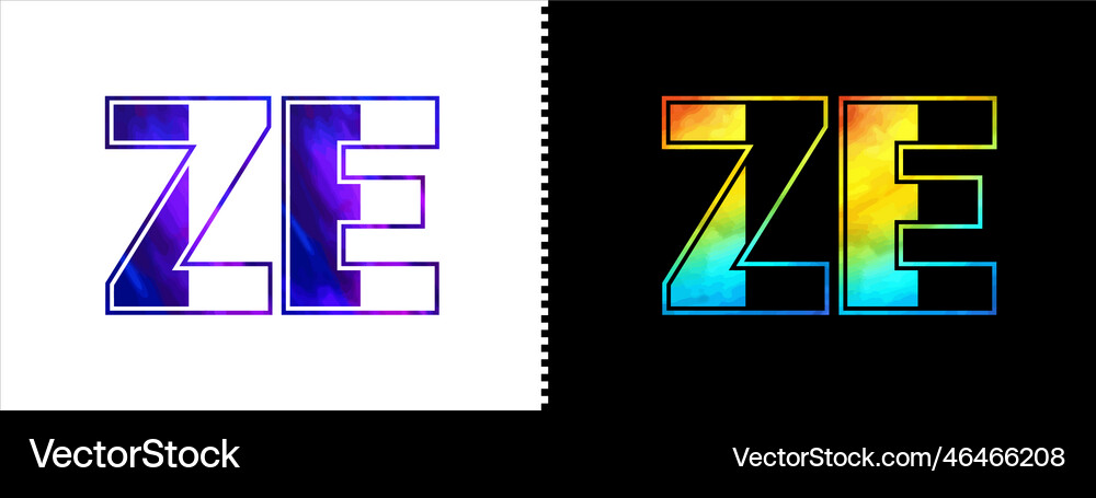 Unique ze letter logo icon template premium Vector Image