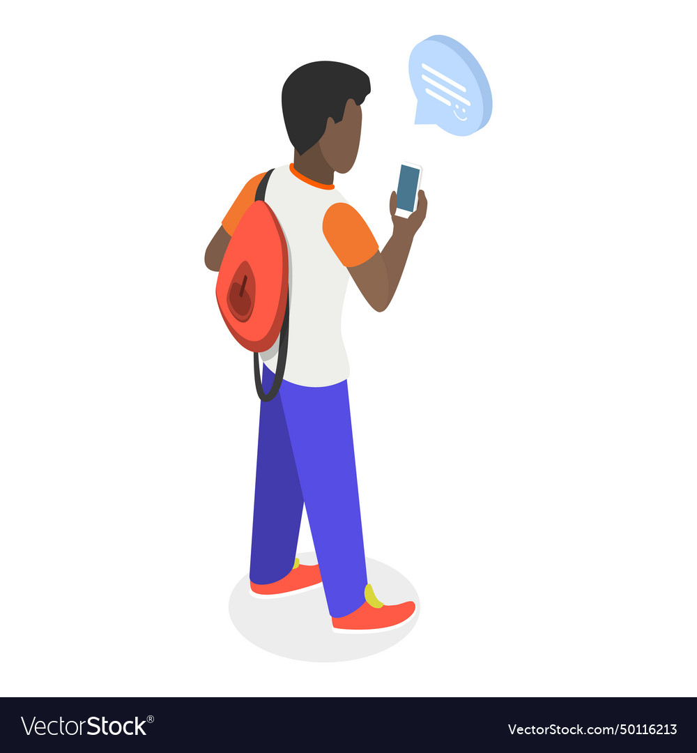 3d isometric flat of chatting Royalty Free Vector Image 3d isometric flat of chatting Royalty Free Vector Image
