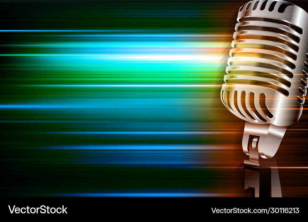 Abstract green blur music background with retro Vector Image