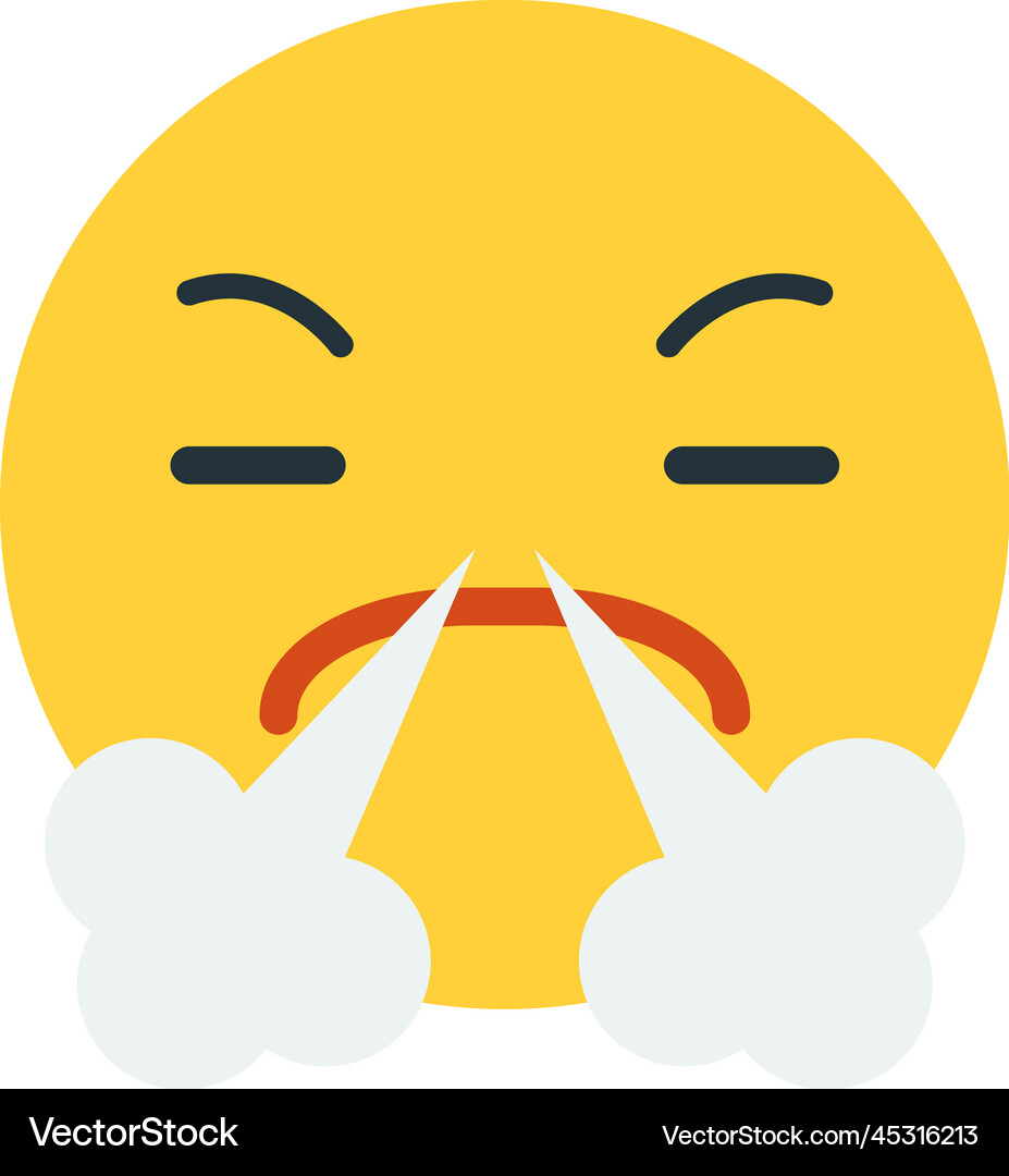 Angry face emoji in minimal style Royalty Free Vector Image