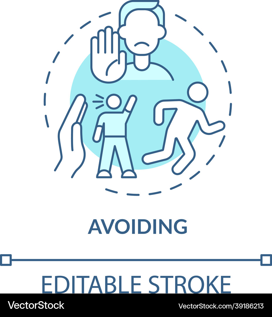 Avoiding blue concept icon Royalty Free Vector Image