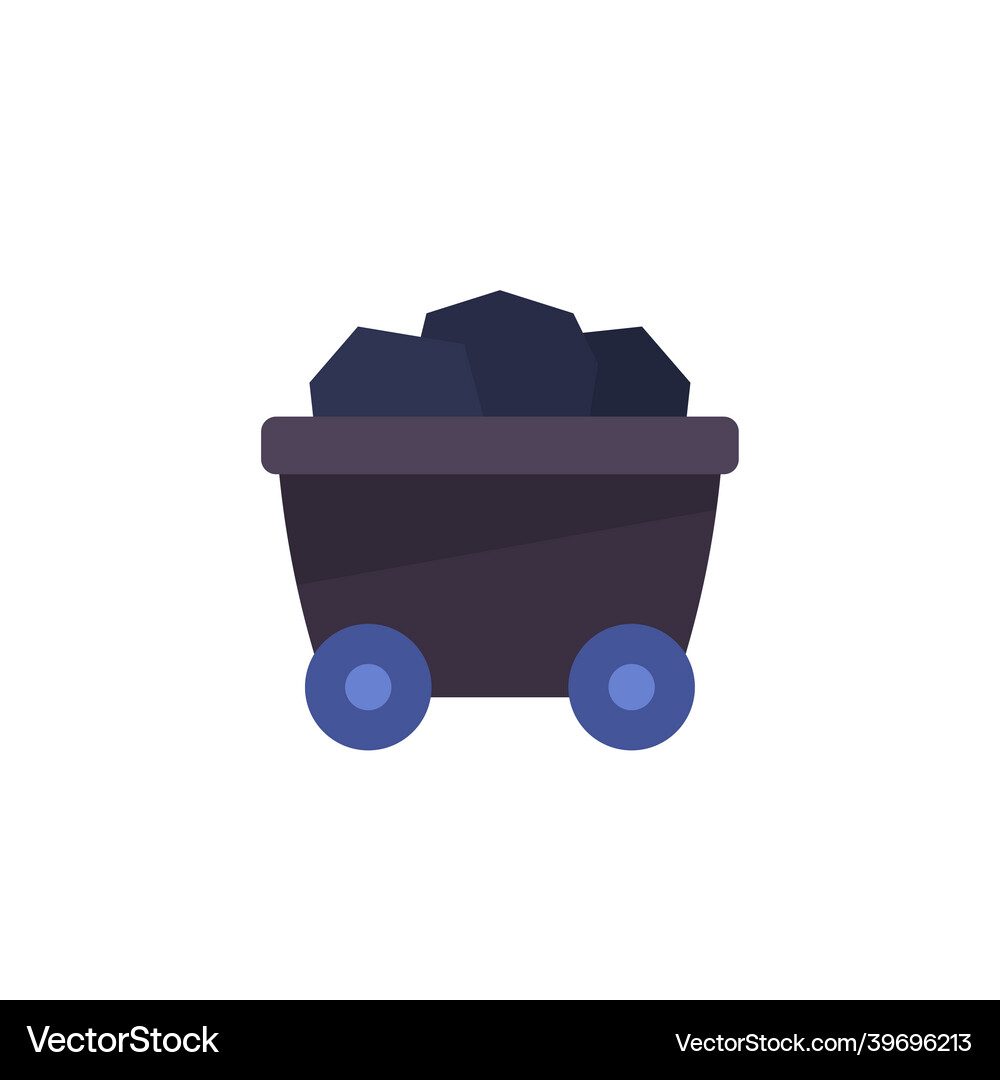 Coal minecart mine wagon icon Royalty Free Vector Image