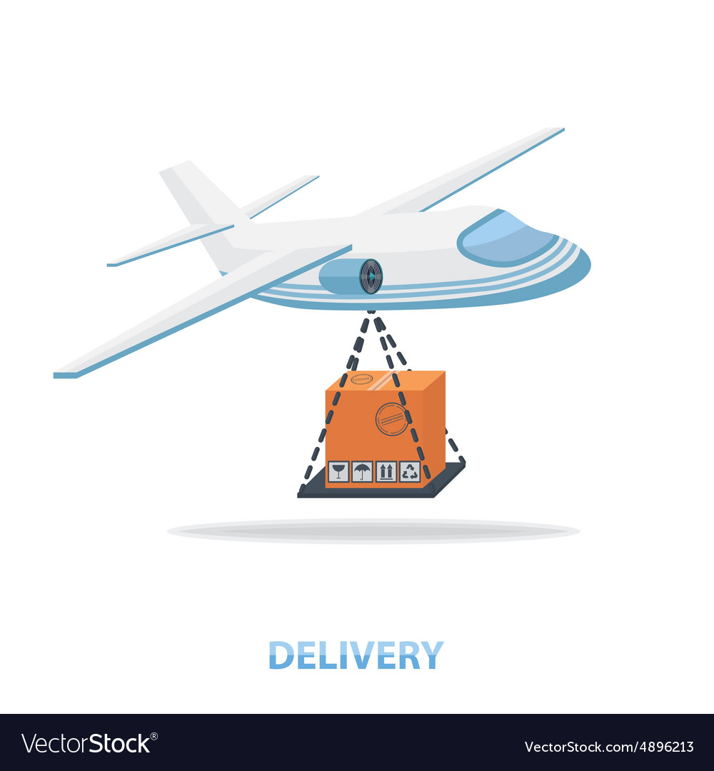 Delivery plane Royalty Free Vector Image - VectorStock