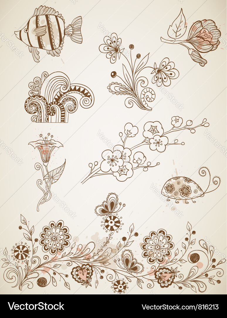 Doodle elements Royalty Free Vector Image - VectorStock