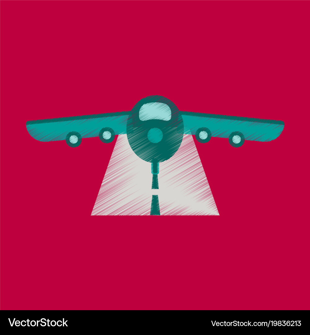 Flat icon in shading style airplane runway Vector Image